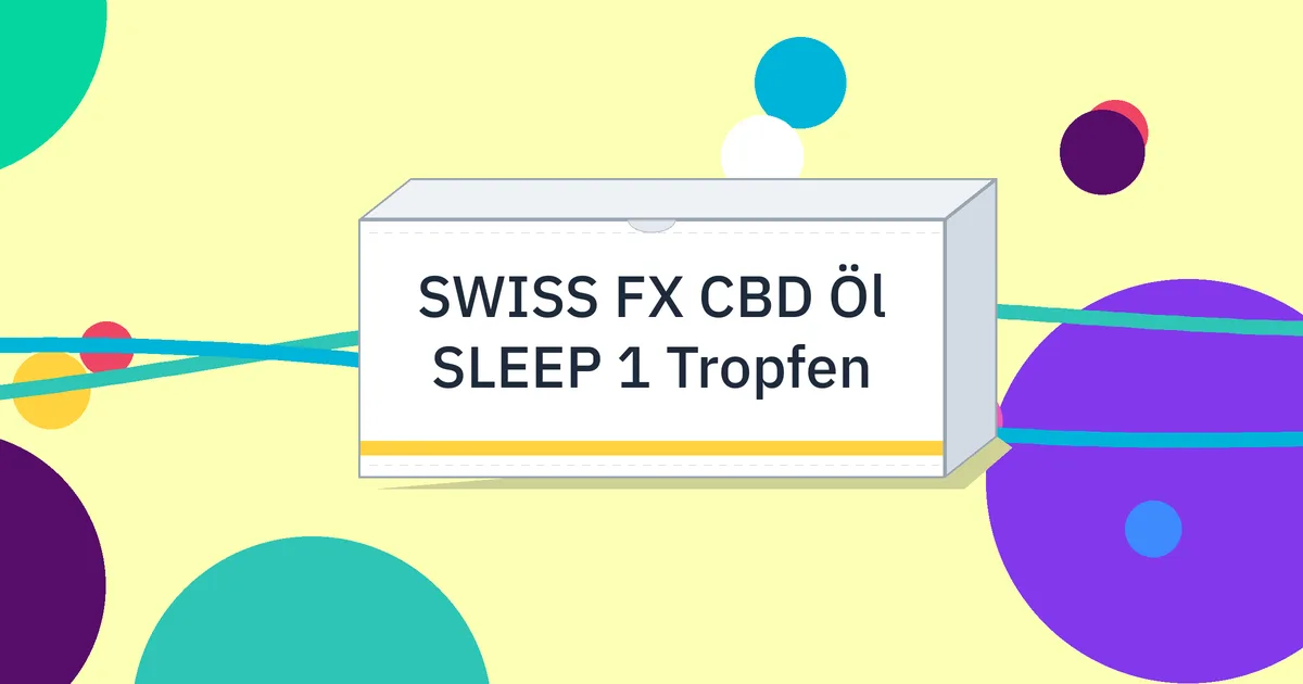 Symbolbild: Packung mit der Aufschrift SWISS FX CBD Öl SLEEP 1 Tropfen (PZN 18799334) – Verfügbarkeit und Bezug in Apotheken in Frankfurt am Main