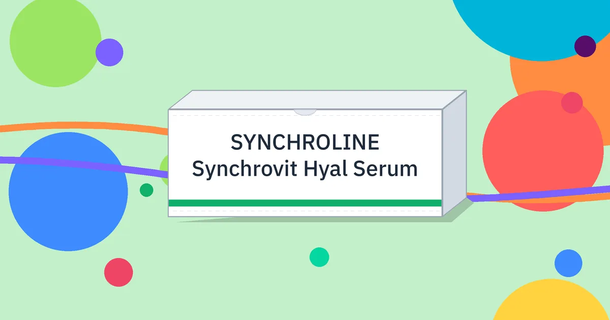 Symbolbild: Packung mit der Aufschrift SYNCHROLINE Synchrovit Hyal Serum (PZN 18778697) – Verfügbarkeit und Bezug in Apotheken in Frankfurt am Main