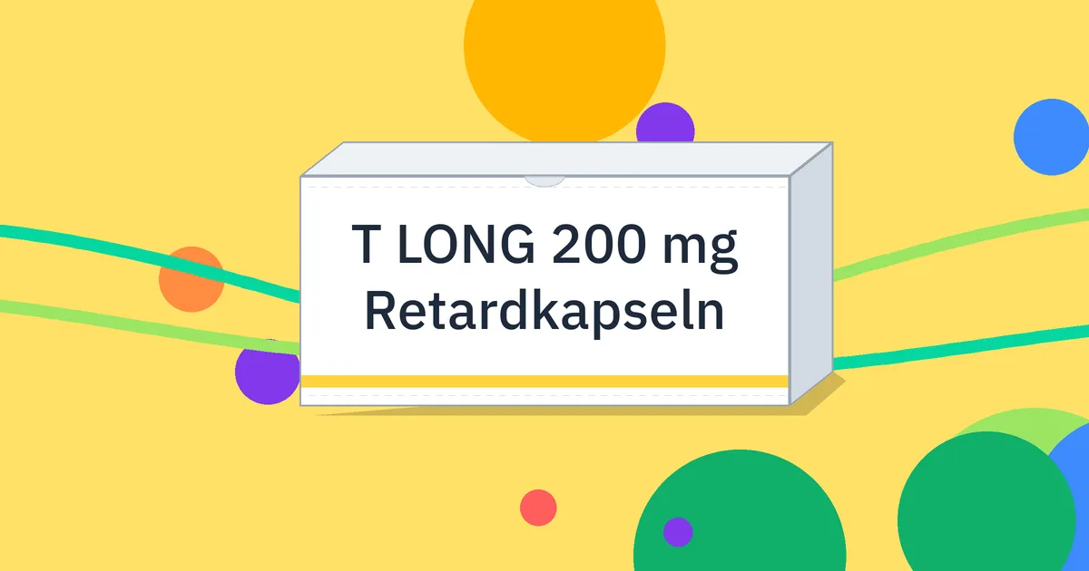 Symbolbild: Packung mit der Aufschrift T LONG 200 mg Retardkapseln (PZN 11105765) – Verfügbarkeit und Bezug in Apotheken in Frankfurt am Main