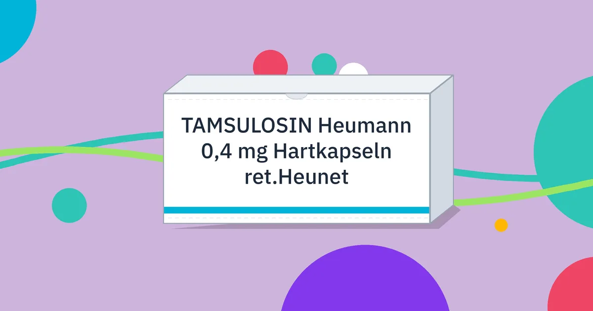 Symbolbild: Packung mit der Aufschrift TAMSULOSIN Heumann 0,4 mg Hartkapseln ret.Heunet (PZN 06100145) – Verfügbarkeit und Bezug in Apotheken in Frankfurt am Main