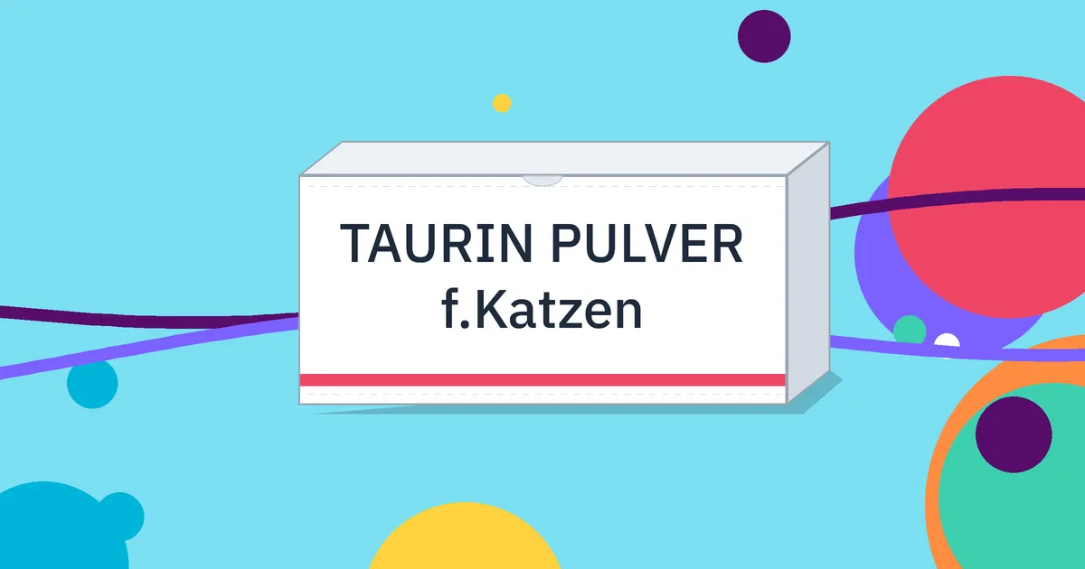 Symbolbild: Packung mit der Aufschrift TAURIN PULVER f.Katzen (PZN 13887619) – Verfügbarkeit und Bezug in Apotheken in Frankfurt am Main