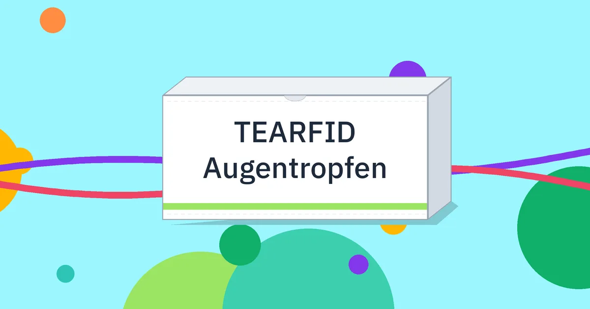 Symbolbild: Packung mit der Aufschrift TEARFID Augentropfen (PZN 15408072) – Verfügbarkeit und Bezug in Apotheken in Frankfurt am Main