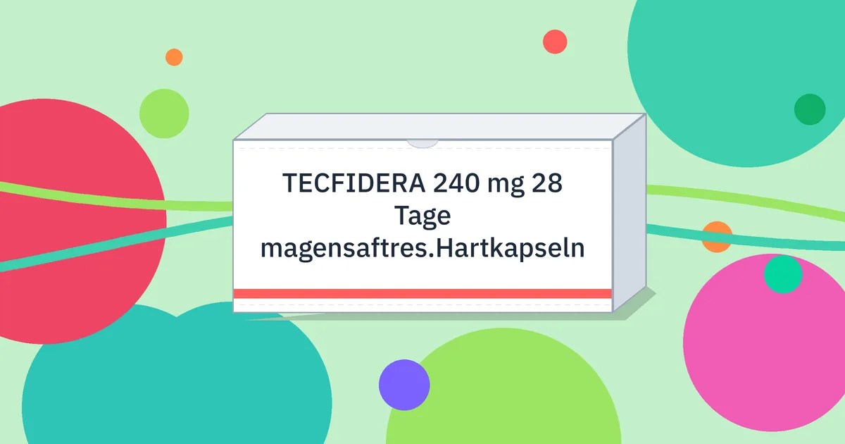 Symbolbild: Packung mit der Aufschrift TECFIDERA 240 mg 28 Tage magensaftres.Hartkapseln (PZN 19905583) – Verfügbarkeit und Bezug in Apotheken in Frankfurt am Main