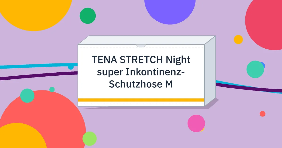 Symbolbild: Packung mit der Aufschrift TENA STRETCH Night super Inkontinenz-Schutzhose M (PZN 19297391) – Verfügbarkeit und Bezug in Apotheken in Frankfurt am Main