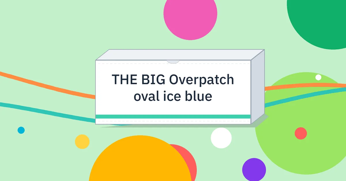 Symbolbild: Packung mit der Aufschrift THE BIG Overpatch oval ice blue (PZN 19867836) – Verfügbarkeit und Bezug in Apotheken in Frankfurt am Main