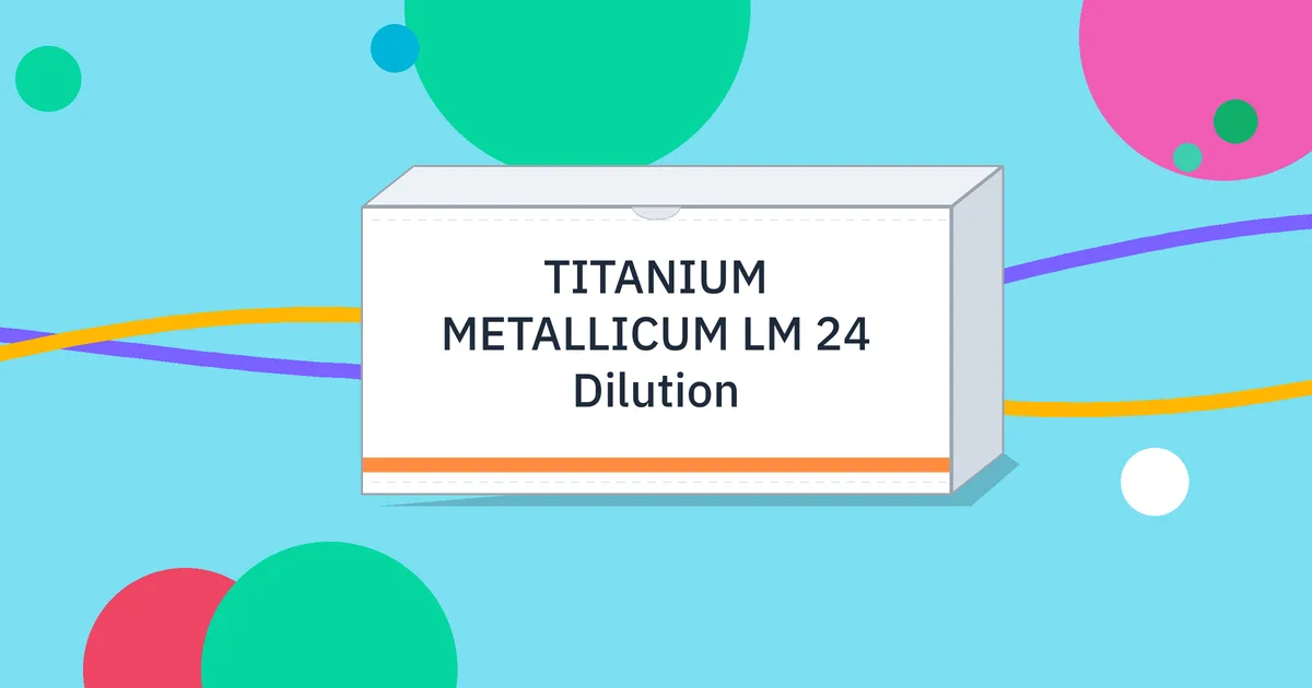 Symbolbild: Packung mit der Aufschrift TITANIUM METALLICUM LM 24 Dilution (PZN 13224480) – Verfügbarkeit und Bezug in Apotheken in Frankfurt am Main