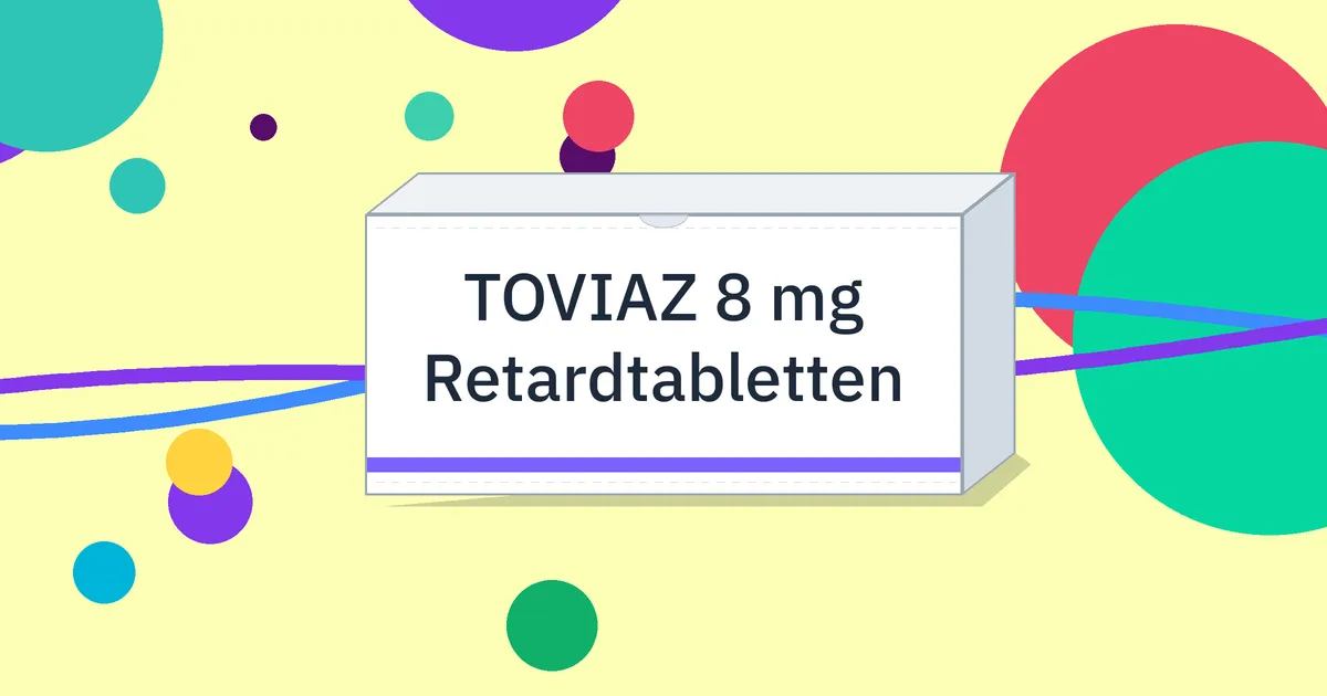 Symbolbild: Packung mit der Aufschrift TOVIAZ 8 mg Retardtabletten (PZN 06575397) – Verfügbarkeit und Bezug in Apotheken in Frankfurt am Main