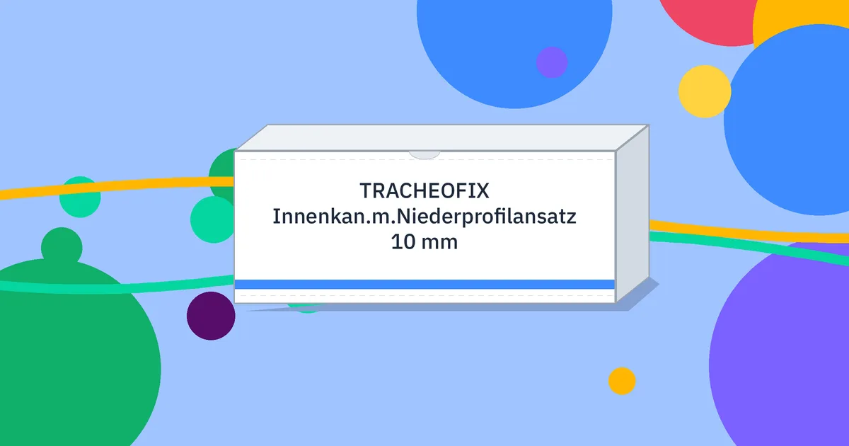 Symbolbild: Packung mit der Aufschrift TRACHEOFIX Innenkan.m.Niederprofilansatz 10 mm (PZN 04164827) – Verfügbarkeit und Bezug in Apotheken in Frankfurt am Main