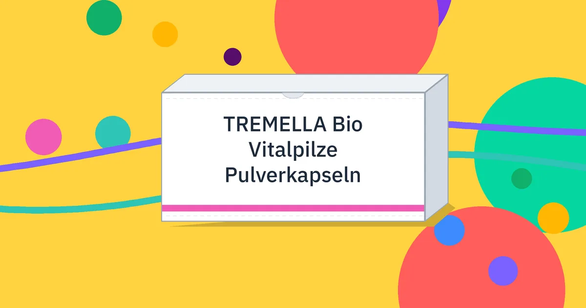 Symbolbild: Packung mit der Aufschrift TREMELLA Bio Vitalpilze Pulverkapseln (PZN 10764112) – Verfügbarkeit und Bezug in Apotheken in Frankfurt am Main