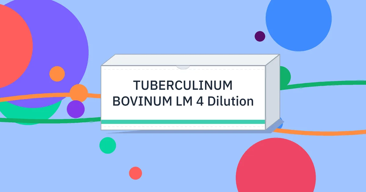 Symbolbild: Packung mit der Aufschrift TUBERCULINUM BOVINUM LM 4 Dilution (PZN 13253872) – Verfügbarkeit und Bezug in Apotheken in Frankfurt am Main