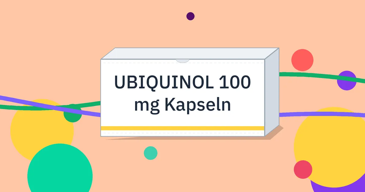 Symbolbild: Packung mit der Aufschrift UBIQUINOL 100 mg Kapseln (PZN 14058440) – Verfügbarkeit und Bezug in Apotheken in Frankfurt am Main