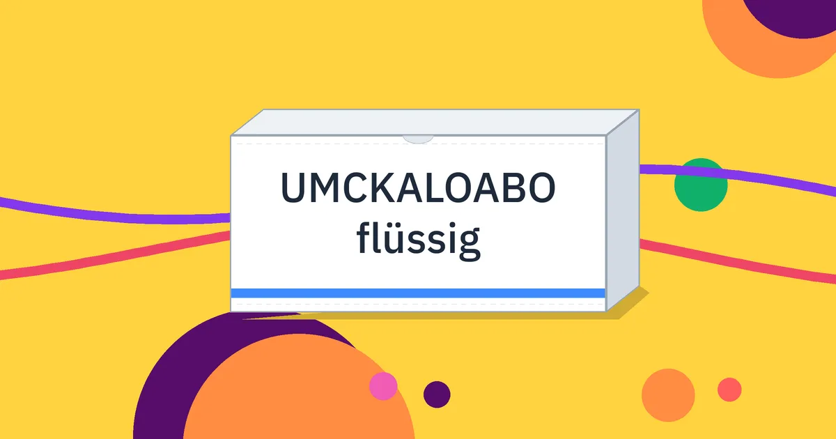 Symbolbild: Packung mit der Aufschrift UMCKALOABO flüssig (PZN 01062049) – Verfügbarkeit und Bezug in Apotheken in Frankfurt am Main