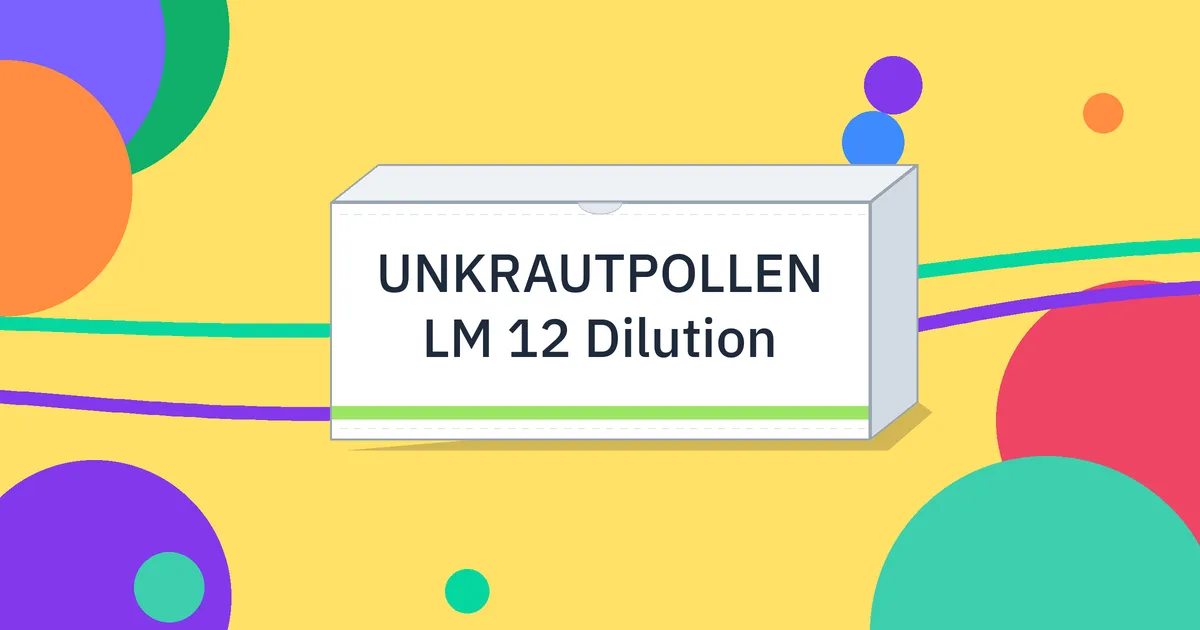 Symbolbild: Packung mit der Aufschrift UNKRAUTPOLLEN LM 12 Dilution (PZN 13255799) – Verfügbarkeit und Bezug in Apotheken in Frankfurt am Main