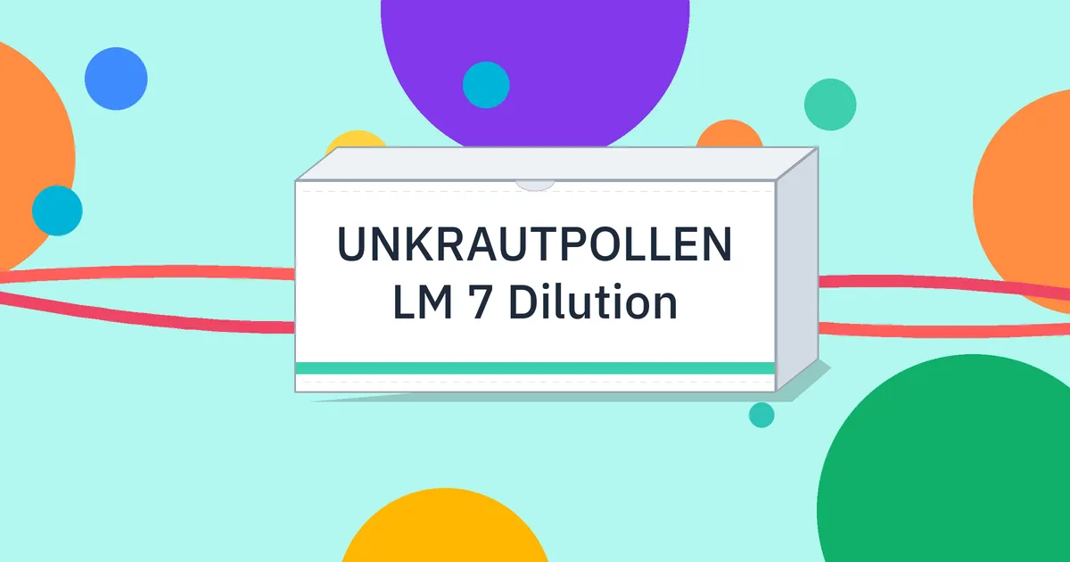 Symbolbild: Packung mit der Aufschrift UNKRAUTPOLLEN LM 7 Dilution (PZN 13255724) – Verfügbarkeit und Bezug in Apotheken in Frankfurt am Main