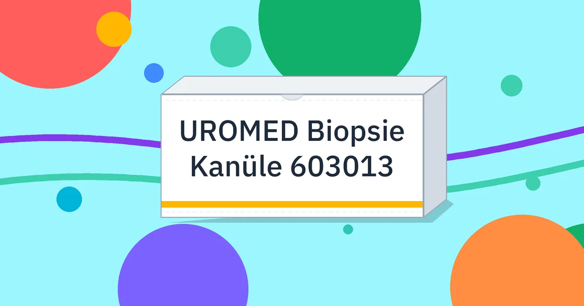 Symbolbild: Packung mit der Aufschrift UROMED Biopsie Kanüle 603013 (PZN 10397872) – Verfügbarkeit und Bezug in Apotheken in Frankfurt am Main