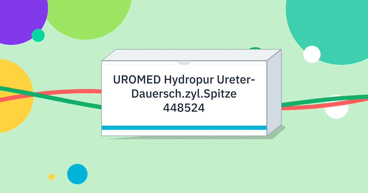 Symbolbild: Packung mit der Aufschrift UROMED Hydropur Ureter-Dauersch.zyl.Spitze 448524 (PZN 11371739) – Verfügbarkeit und Bezug in Apotheken in Frankfurt am Main