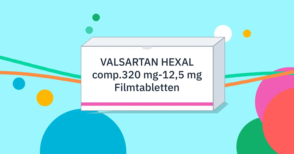 Symbolbild: Packung mit der Aufschrift VALSARTAN HEXAL comp.320 mg-12,5 mg Filmtabletten (PZN 07607308) – Verfügbarkeit und Bezug in Apotheken in Frankfurt am Main