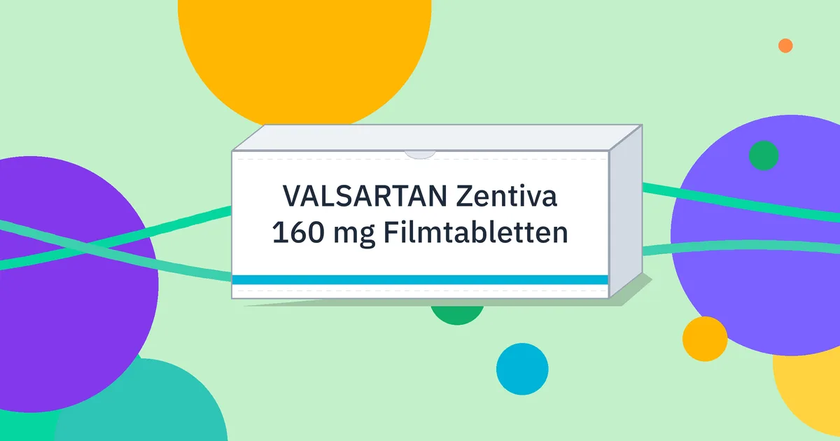 Symbolbild: Packung mit der Aufschrift VALSARTAN Zentiva 160 mg Filmtabletten (PZN 08440460) – Verfügbarkeit und Bezug in Apotheken in Frankfurt am Main