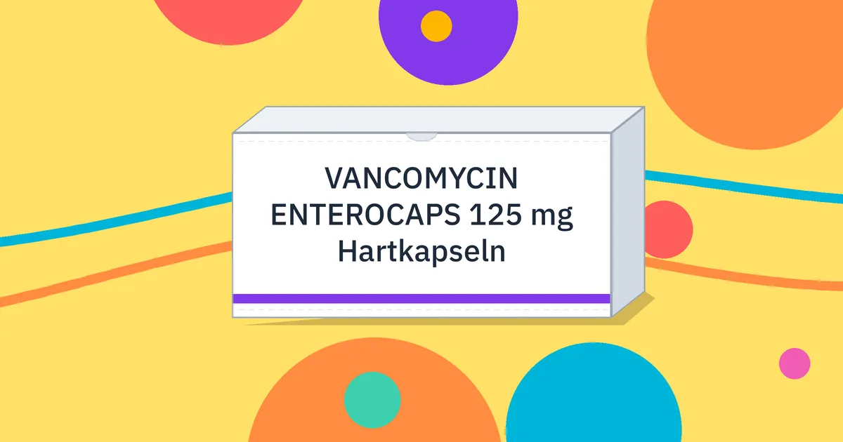 Symbolbild: Packung mit der Aufschrift VANCOMYCIN ENTEROCAPS 125 mg Hartkapseln (PZN 16926892) – Verfügbarkeit und Bezug in Apotheken in Frankfurt am Main