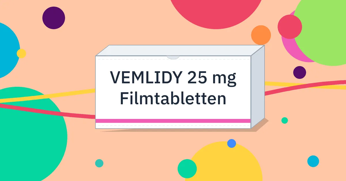 Symbolbild: Packung mit der Aufschrift VEMLIDY 25 mg Filmtabletten (PZN 12596682) – Verfügbarkeit und Bezug in Apotheken in Frankfurt am Main