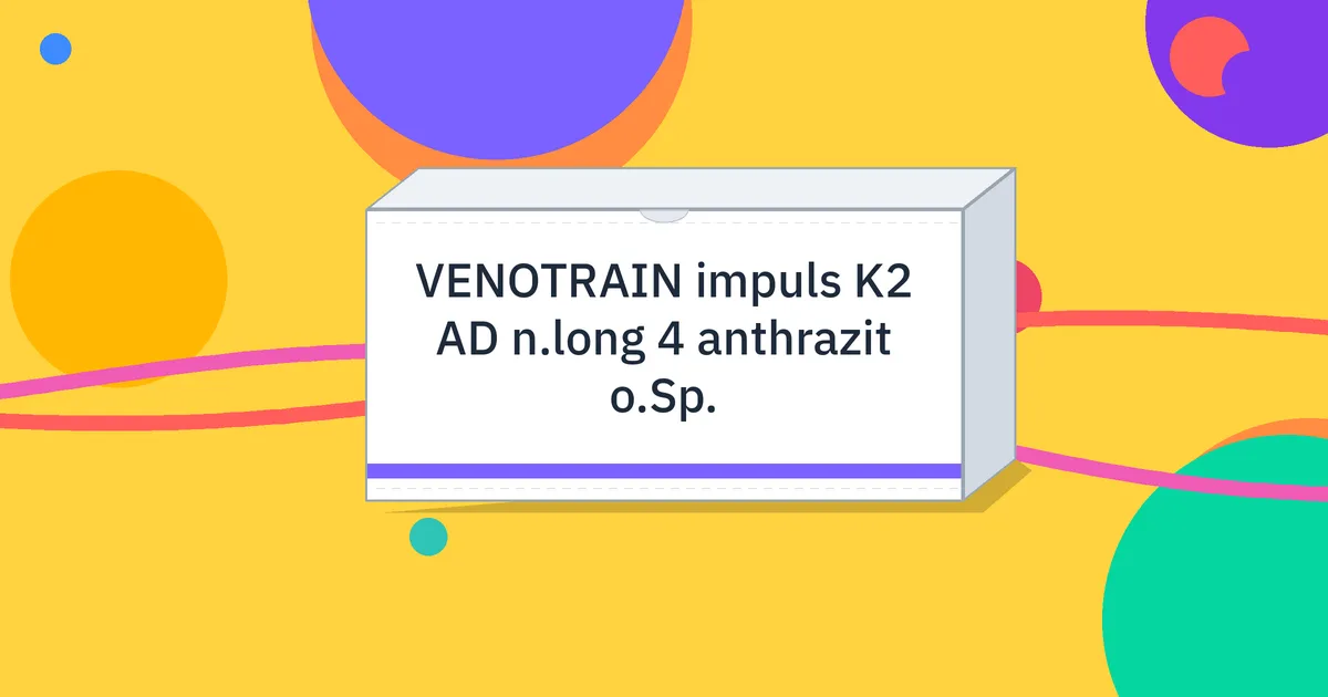 Symbolbild: Packung mit der Aufschrift VENOTRAIN impuls K2 AD n.long 4 anthrazit o.Sp. (PZN 15222025) – Verfügbarkeit und Bezug in Apotheken in Frankfurt am Main