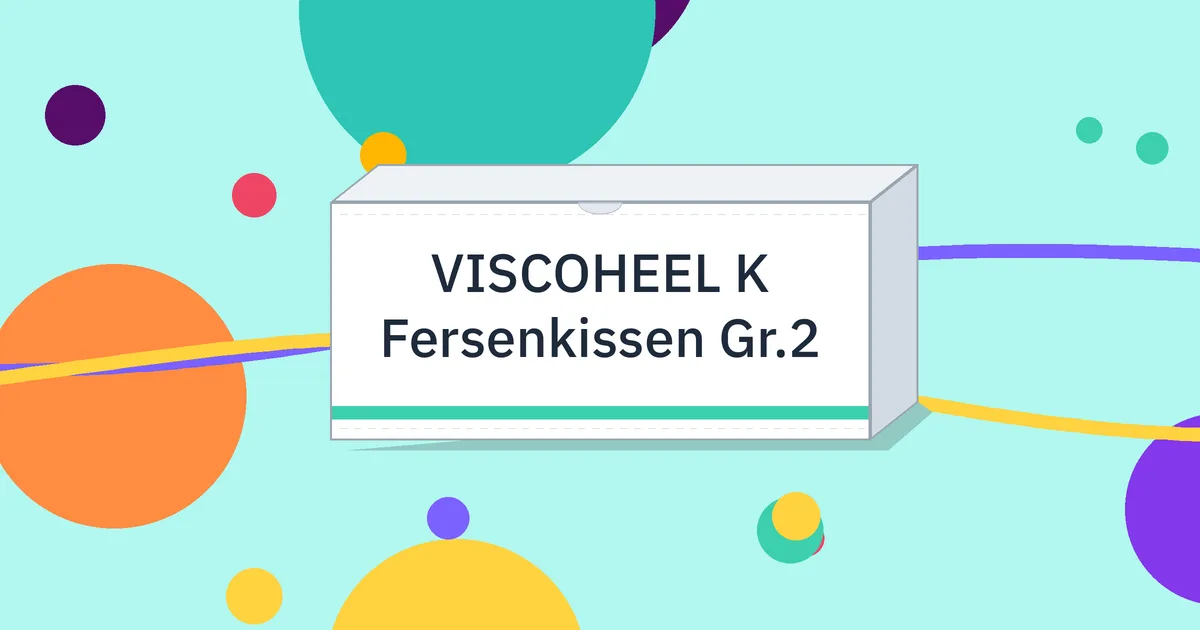 Symbolbild: Packung mit der Aufschrift VISCOHEEL K Fersenkissen Gr.2 (PZN 01286949) – Verfügbarkeit und Bezug in Apotheken in Frankfurt am Main