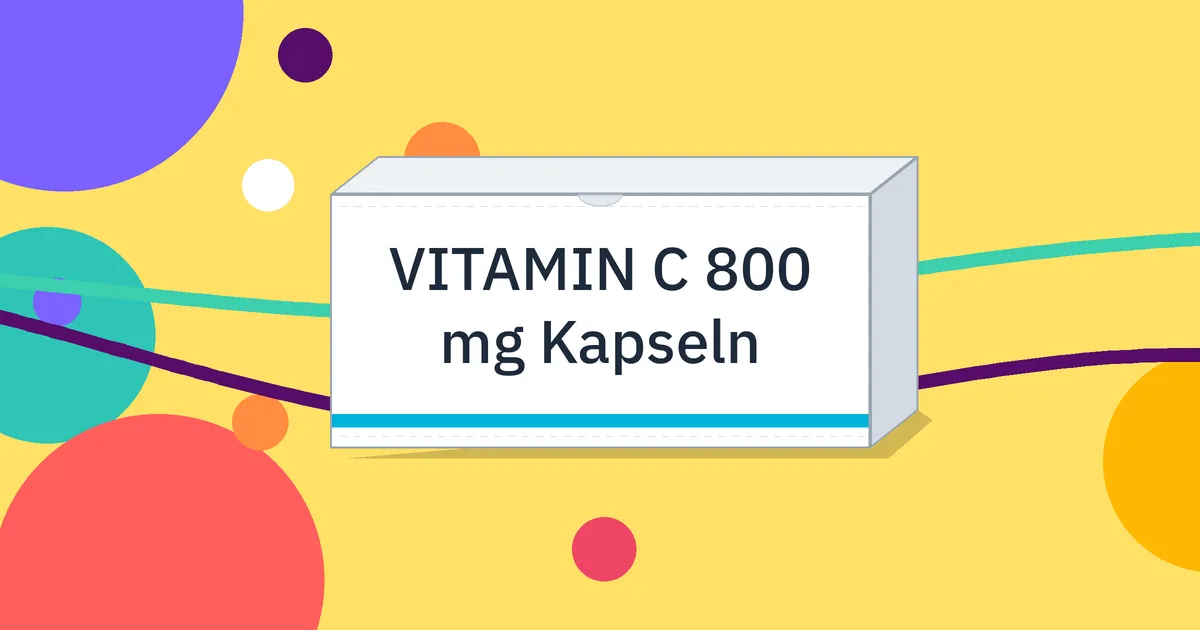 Symbolbild: Packung mit der Aufschrift VITAMIN C 800 mg Kapseln (PZN 16757053) – Verfügbarkeit und Bezug in Apotheken in Frankfurt am Main