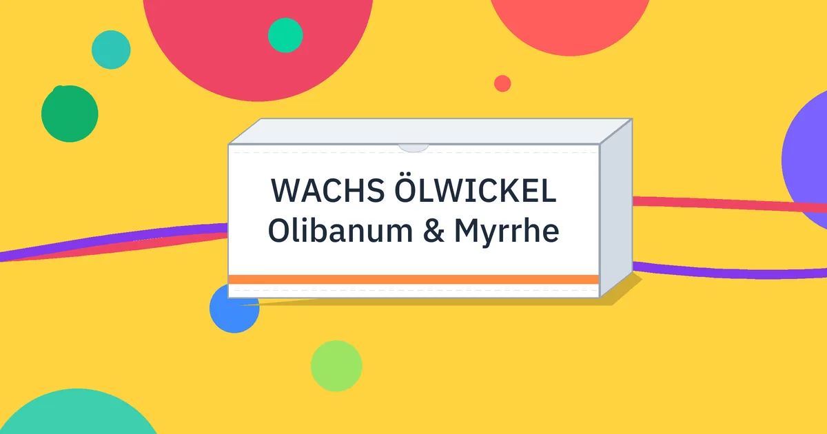 Symbolbild: Packung mit der Aufschrift WACHS ÖLWICKEL Olibanum & Myrrhe (PZN 19205420) – Verfügbarkeit und Bezug in Apotheken in Frankfurt am Main