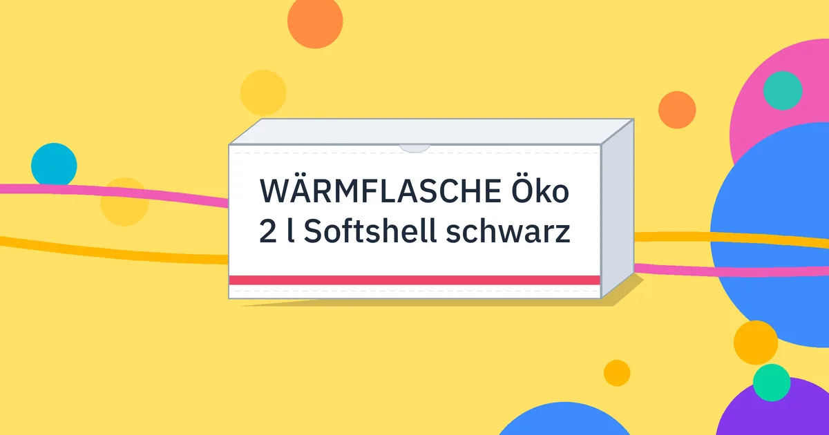 Symbolbild: Packung mit der Aufschrift WÄRMFLASCHE Öko 2 l Softshell schwarz (PZN 10795259) – Verfügbarkeit und Bezug in Apotheken in Frankfurt am Main