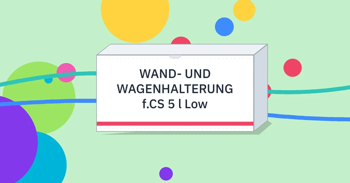 Symbolbild: Packung mit der Aufschrift WAND- UND WAGENHALTERUNG f.CS 5 l Low (PZN 09107053) – Verfügbarkeit und Bezug in Apotheken in Frankfurt am Main