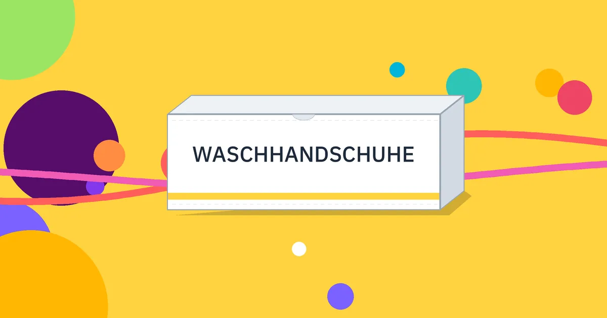 Symbolbild: Packung mit der Aufschrift WASCHHANDSCHUHE (PZN 12905019) – Verfügbarkeit und Bezug in Apotheken in Frankfurt am Main