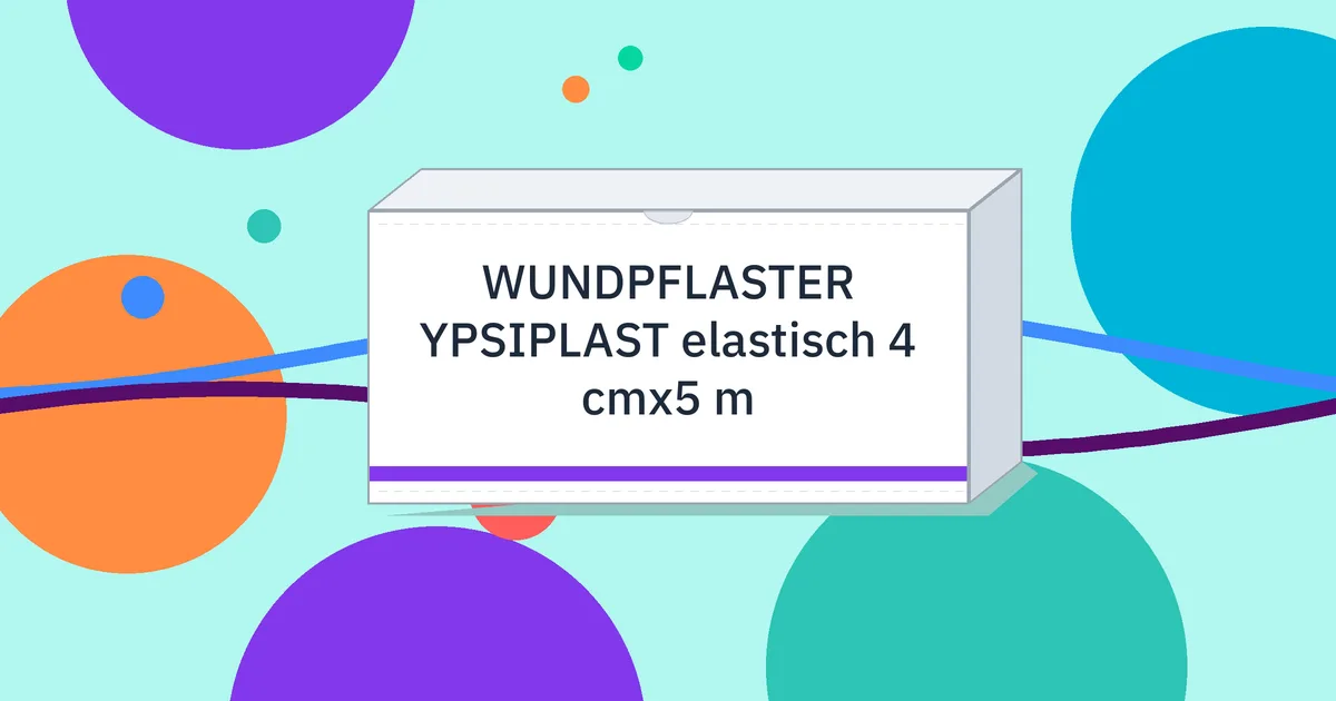 Symbolbild: Packung mit der Aufschrift WUNDPFLASTER YPSIPLAST elastisch 4 cmx5 m (PZN 03271076) – Verfügbarkeit und Bezug in Apotheken in Frankfurt am Main