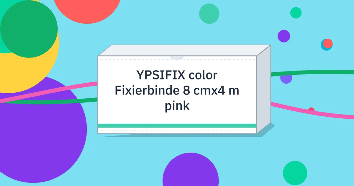 Symbolbild: Packung mit der Aufschrift YPSIFIX color Fixierbinde 8 cmx4 m pink (PZN 06187577) – Verfügbarkeit und Bezug in Apotheken in Frankfurt am Main