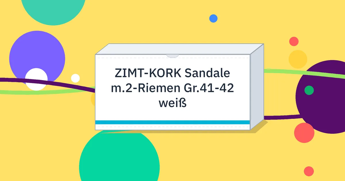 Symbolbild: Packung mit der Aufschrift ZIMT-KORK Sandale m.2-Riemen Gr.41-42 weiß (PZN 18390993) – Verfügbarkeit und Bezug in Apotheken in Frankfurt am Main
