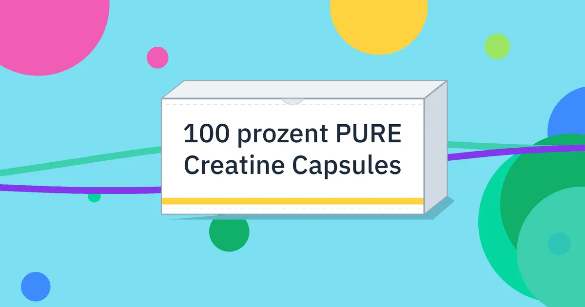 Symbolbild: Packung mit der Aufschrift 100 prozent PURE Creatine Capsules (PZN 11161031) – Verfügbarkeit und Bezug in Apotheken in Frankfurt am Main