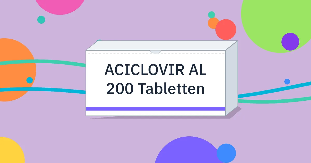 Symbolbild: Packung mit der Aufschrift ACICLOVIR AL 200 Tabletten (PZN 07558099) – Verfügbarkeit und Bezug in Apotheken in Frankfurt am Main