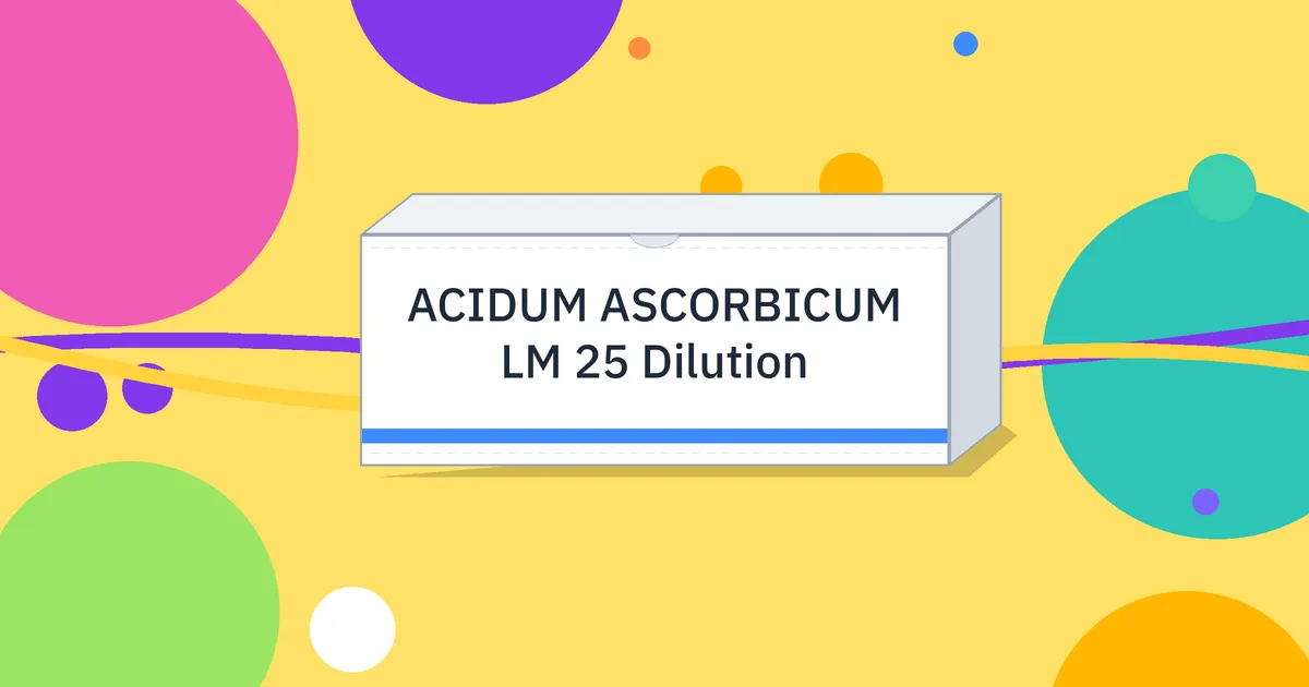 Symbolbild: Packung mit der Aufschrift ACIDUM ASCORBICUM LM 25 Dilution (PZN 13269152) – Verfügbarkeit und Bezug in Apotheken in Frankfurt am Main