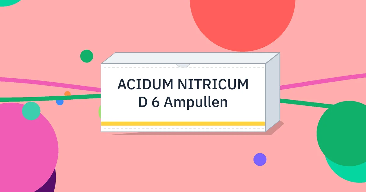 Symbolbild: Packung mit der Aufschrift ACIDUM NITRICUM D 6 Ampullen (PZN 11703733) – Verfügbarkeit und Bezug in Apotheken in Frankfurt am Main