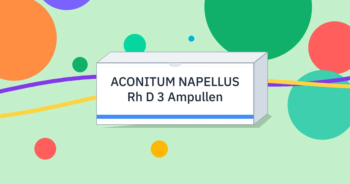 Symbolbild: Packung mit der Aufschrift ACONITUM NAPELLUS Rh D 3 Ampullen (PZN 03405252) – Verfügbarkeit und Bezug in Apotheken in Frankfurt am Main