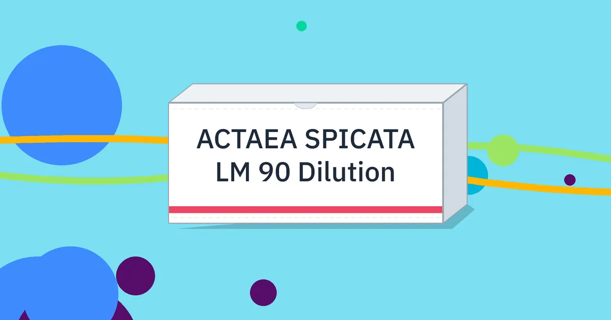 Symbolbild: Packung mit der Aufschrift ACTAEA SPICATA LM 90 Dilution (PZN 13294061) – Verfügbarkeit und Bezug in Apotheken in Frankfurt am Main