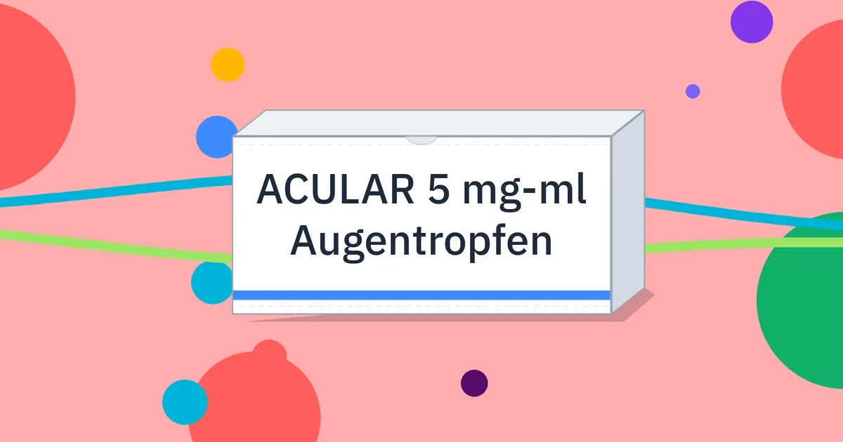 Symbolbild: Packung mit der Aufschrift ACULAR 5 mg-ml Augentropfen (PZN 01546333) – Verfügbarkeit und Bezug in Apotheken in Frankfurt am Main