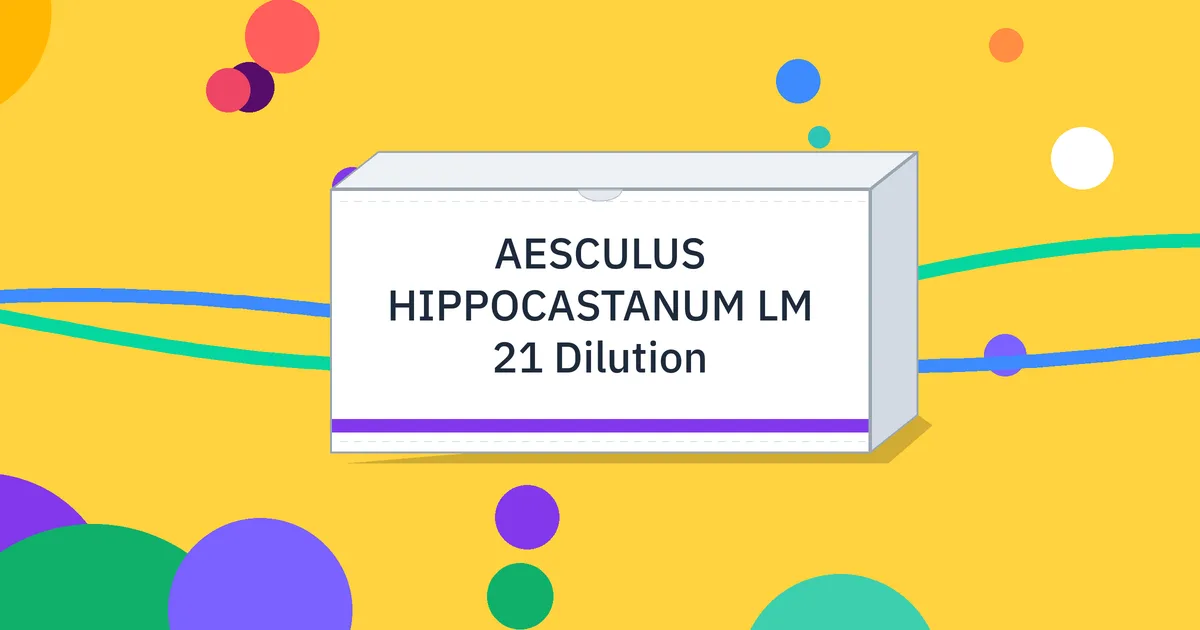 Symbolbild: Packung mit der Aufschrift AESCULUS HIPPOCASTANUM LM 21 Dilution (PZN 12755471) – Verfügbarkeit und Bezug in Apotheken in Frankfurt am Main