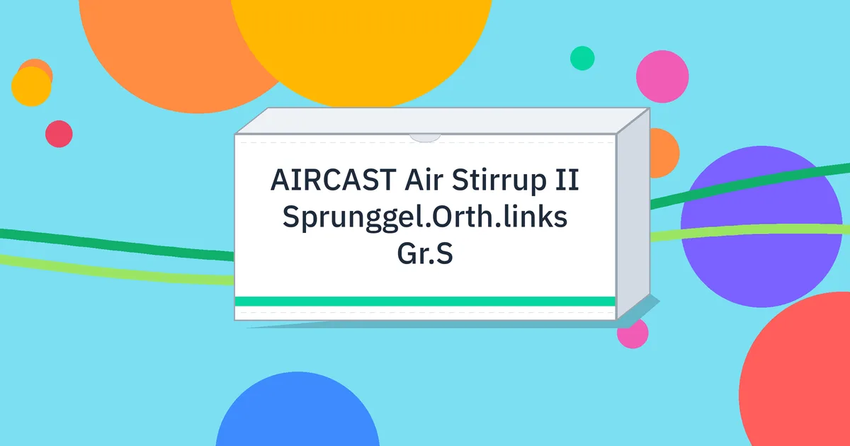 Symbolbild: Packung mit der Aufschrift AIRCAST Air Stirrup II Sprunggel.Orth.links Gr.S (PZN 09239062) – Verfügbarkeit und Bezug in Apotheken in Frankfurt am Main