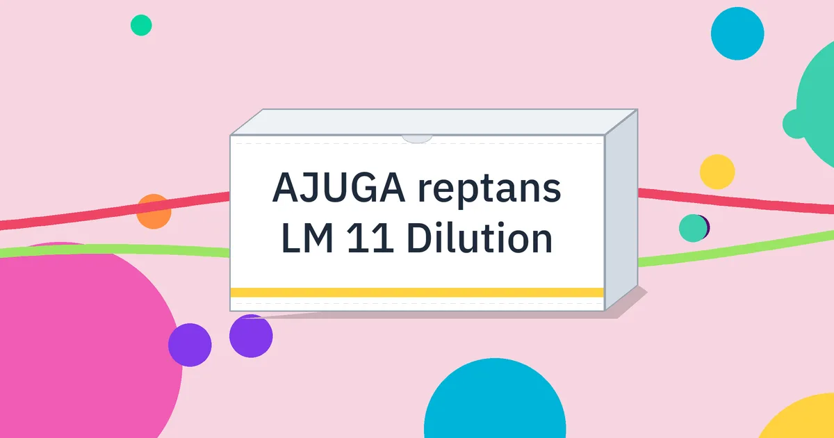 Symbolbild: Packung mit der Aufschrift AJUGA reptans LM 11 Dilution (PZN 13308314) – Verfügbarkeit und Bezug in Apotheken in Frankfurt am Main