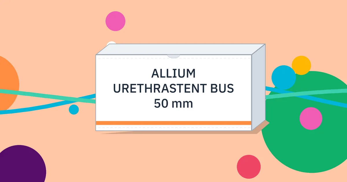 Symbolbild: Packung mit der Aufschrift ALLIUM URETHRASTENT BUS 50 mm (PZN 10982116) – Verfügbarkeit und Bezug in Apotheken in Frankfurt am Main