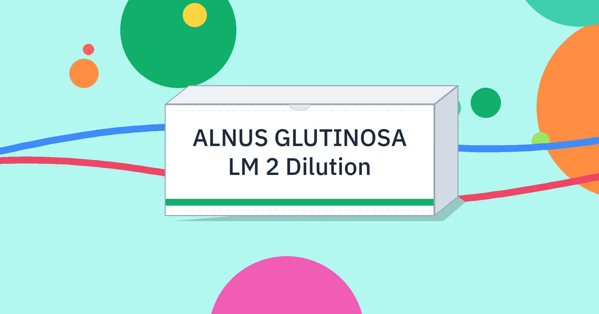 Symbolbild: Packung mit der Aufschrift ALNUS GLUTINOSA LM 2 Dilution (PZN 13312362) – Verfügbarkeit und Bezug in Apotheken in Frankfurt am Main