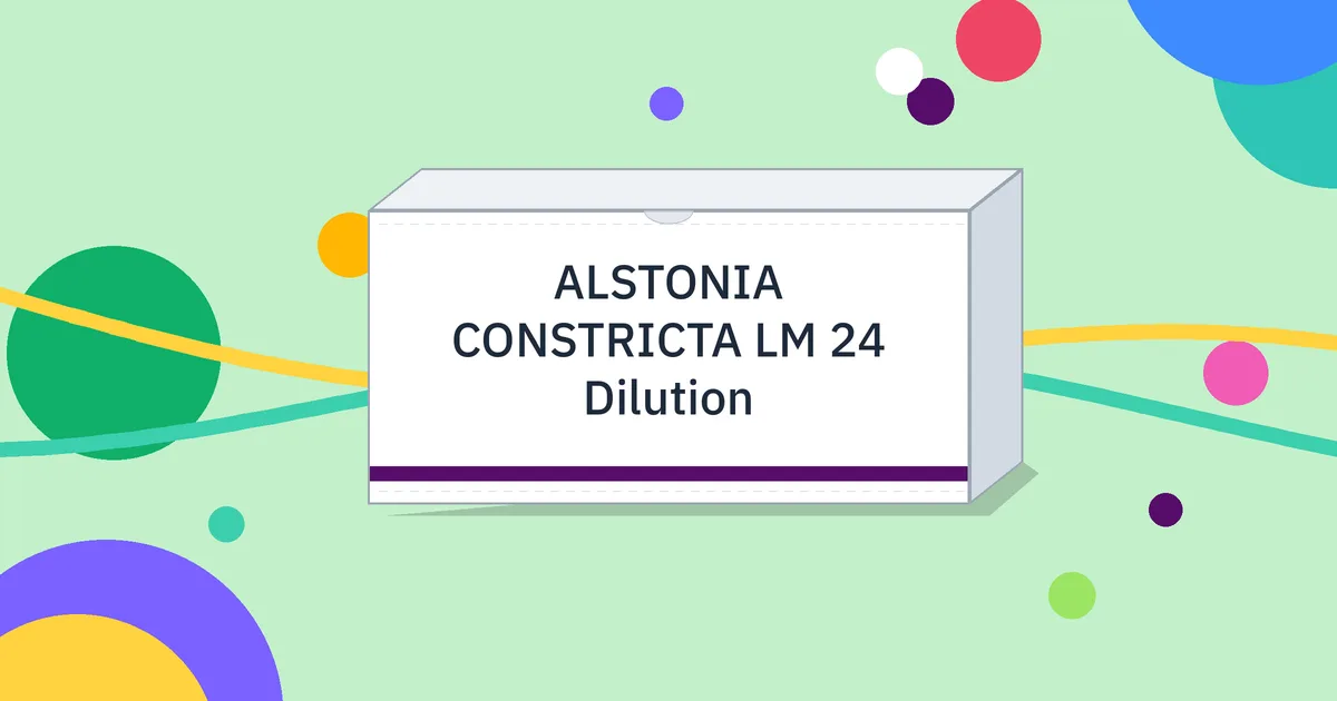 Symbolbild: Packung mit der Aufschrift ALSTONIA CONSTRICTA LM 24 Dilution (PZN 13314473) – Verfügbarkeit und Bezug in Apotheken in Frankfurt am Main