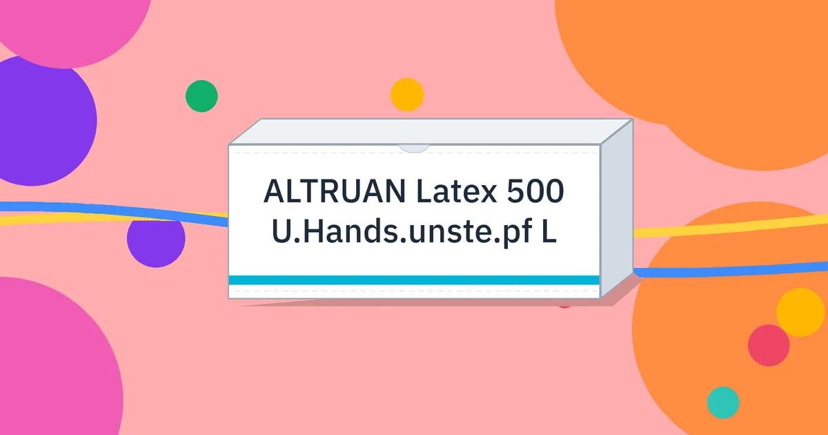 Symbolbild: Packung mit der Aufschrift ALTRUAN Latex 500 U.Hands.unste.pf L (PZN 20114444) – Verfügbarkeit und Bezug in Apotheken in Frankfurt am Main