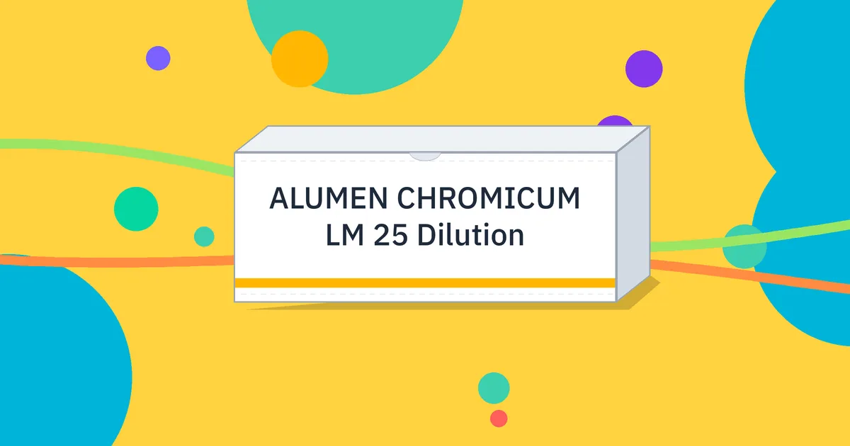 Symbolbild: Packung mit der Aufschrift ALUMEN CHROMICUM LM 25 Dilution (PZN 13315946) – Verfügbarkeit und Bezug in Apotheken in Frankfurt am Main