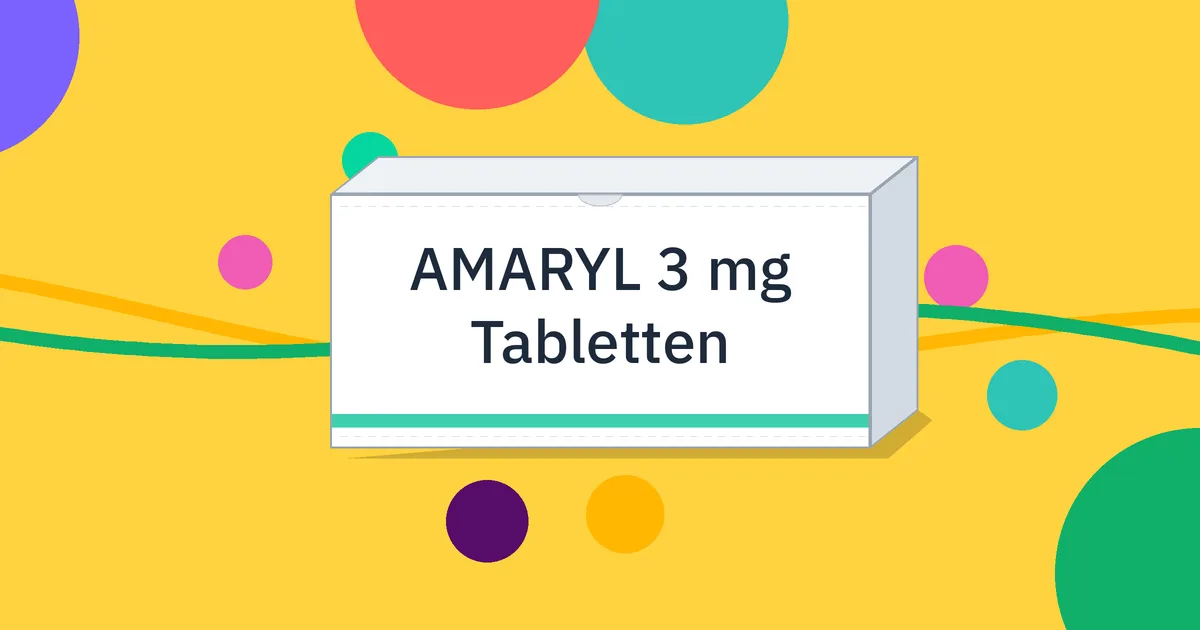 Symbolbild: Packung mit der Aufschrift AMARYL 3 mg Tabletten (PZN 09262345) – Verfügbarkeit und Bezug in Apotheken in Frankfurt am Main